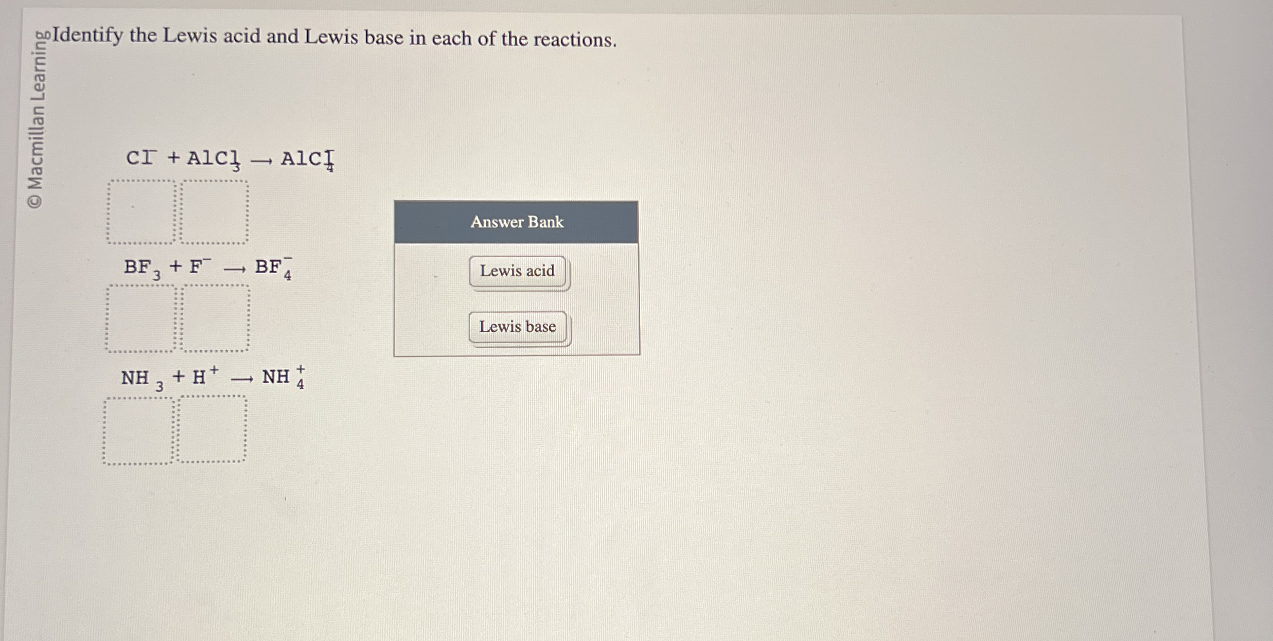 Solved ordentify the Lewis acid and Lewis base in each of | Chegg.com