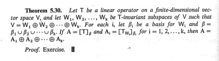 Solved Theorem 5.30. Let T be a linear operator on a | Chegg.com