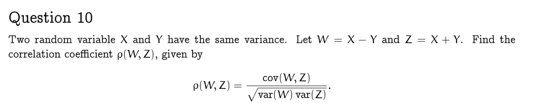 Solved Question 10Two random variable x ﻿and Y ﻿have the | Chegg.com