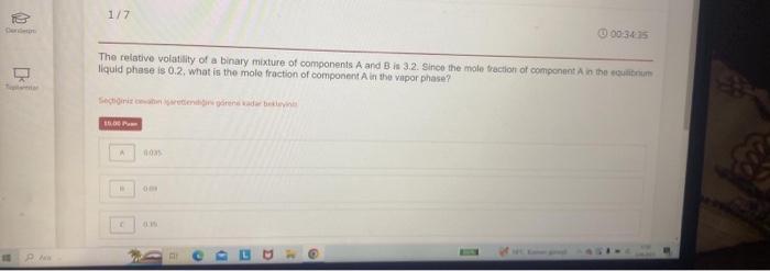 Solved The relative volatility of a binary mixture of | Chegg.com
