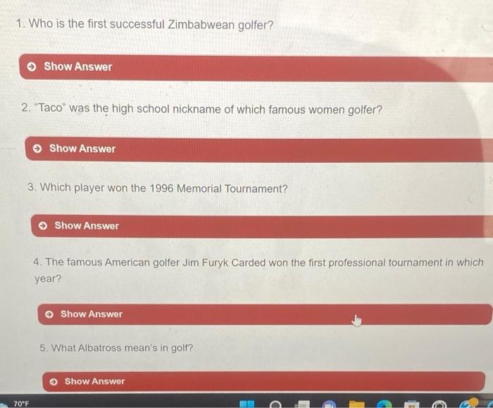 1. Who is the first successful Zimbabwean golfer? → | Chegg.com