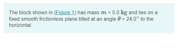 Solved The block shown in (Figure 1) has mass m=5.0 kg and | Chegg.com
