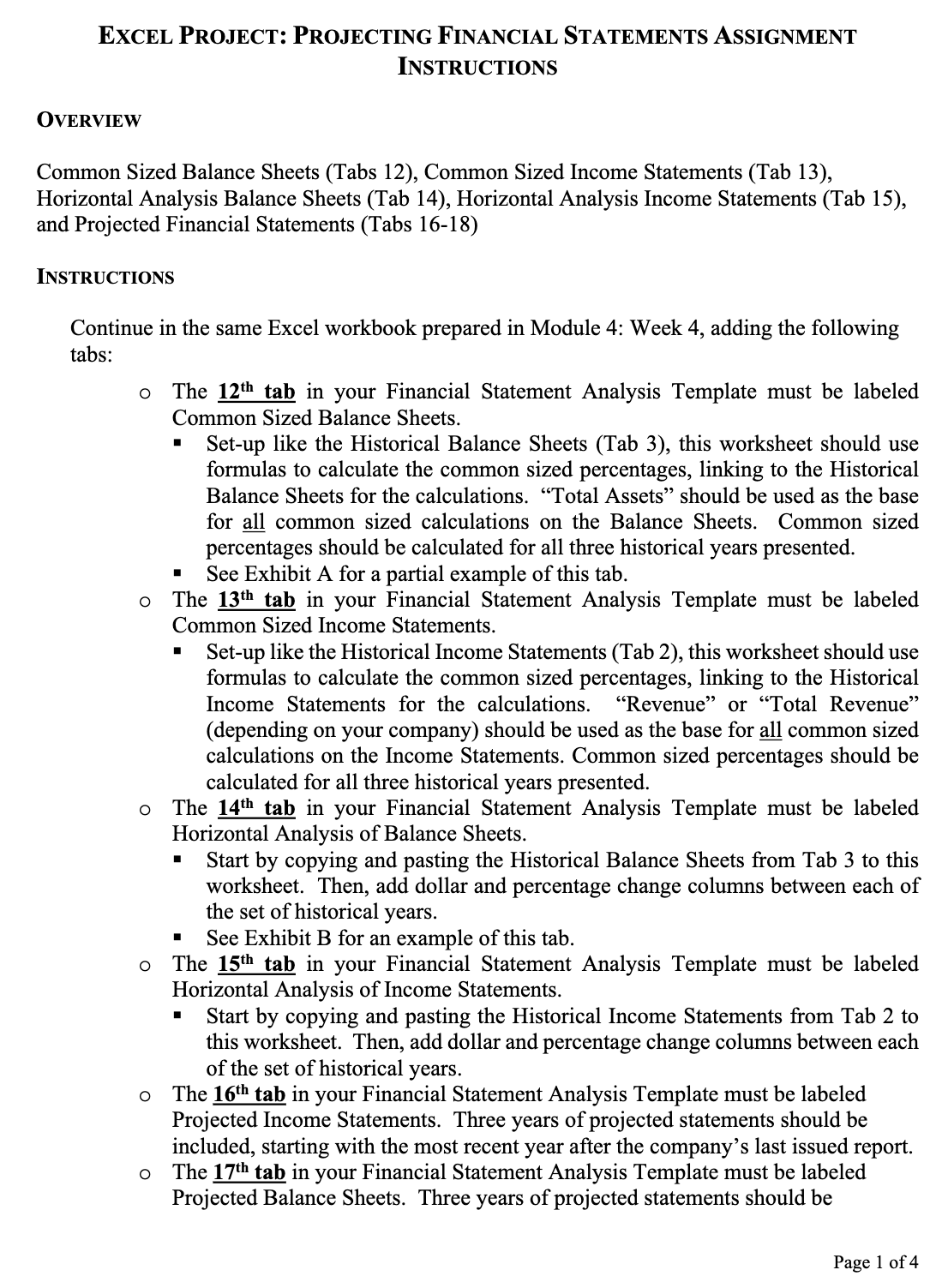 Excel Project: Projecting Financial Statements | Chegg.com