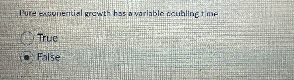 Solved Pure exponential growth has a variable doubling | Chegg.com