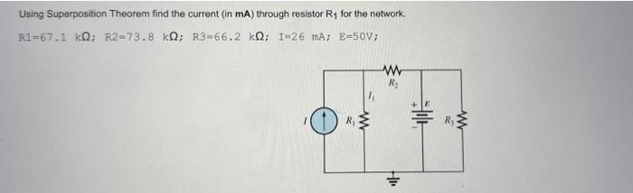 Solved Using Superposition Theorem find the current (in mA ) | Chegg.com