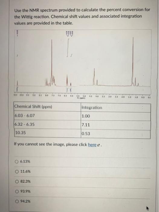 Solved Use the NMR spectrum provided to calculate the | Chegg.com