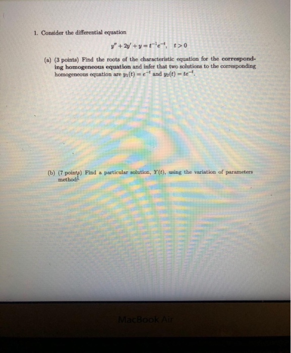 Solved 1. Consider the differential equation y" + 2y + 2y = | Chegg.com