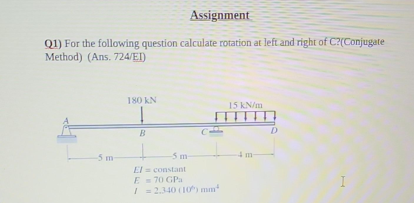 Solved Q1) For the following question calculate rotation at | Chegg.com