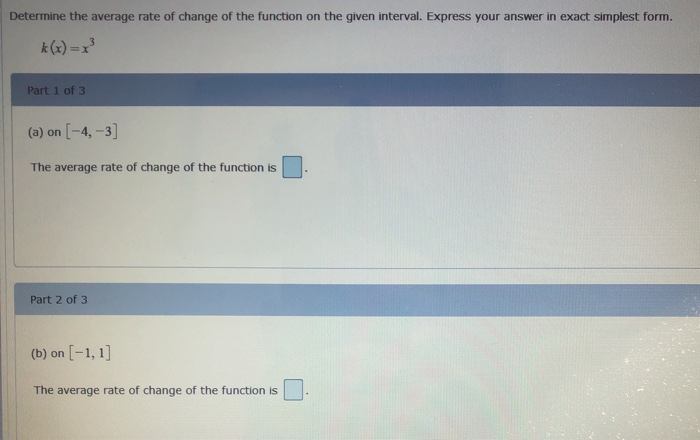 Solved Determine the average rate of change of the function | Chegg.com