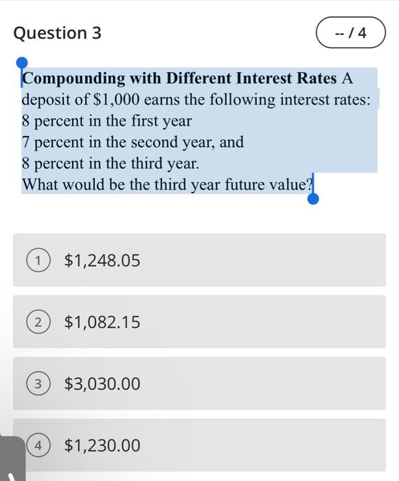 Solved Compounding with Different Interest Rates A deposit | Chegg.com