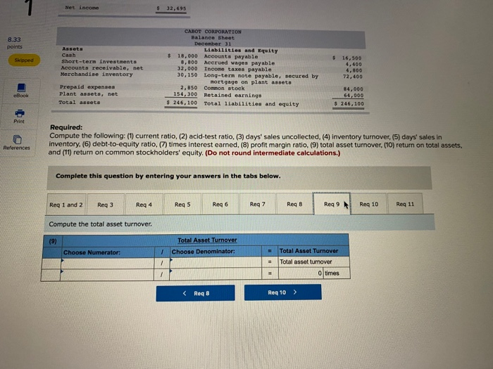 Solved Problem 13-4A Calculating financial statement ratios | Chegg.com