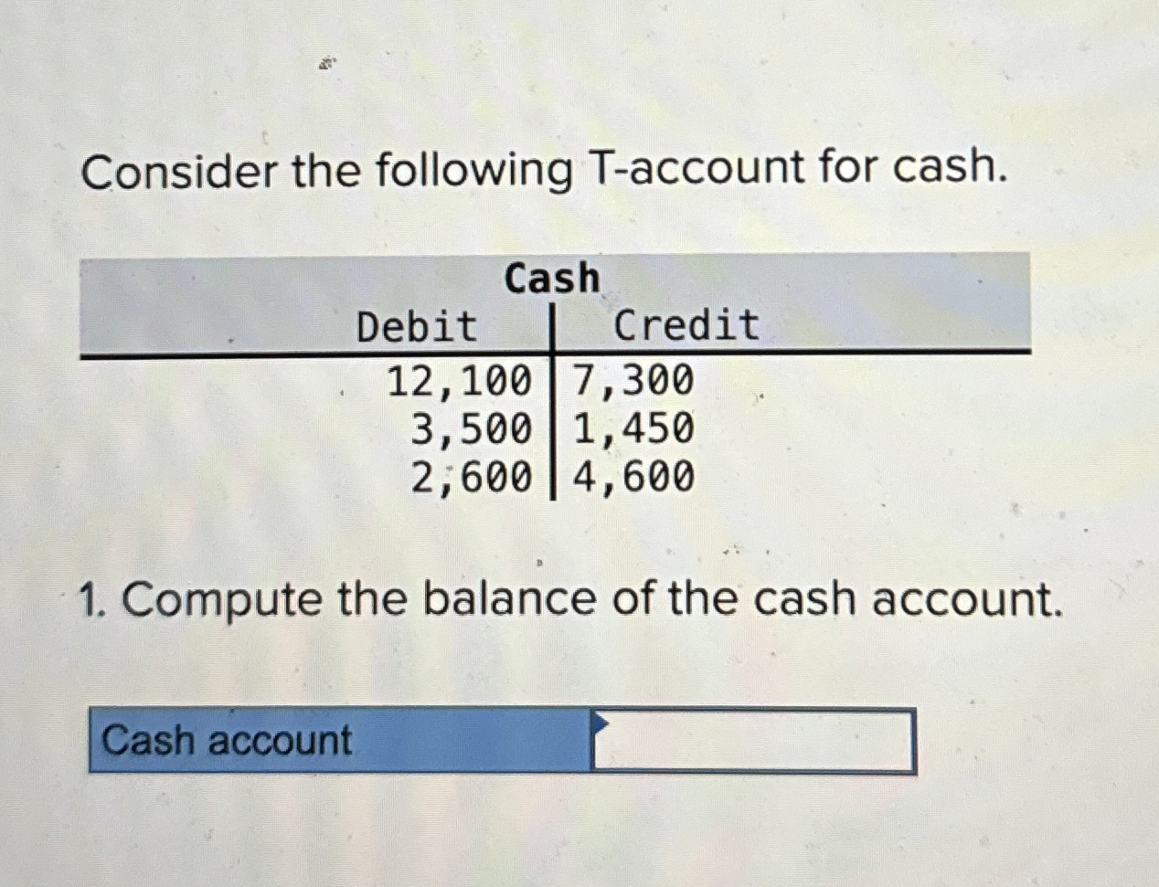 Solved Consider the following T-account for | Chegg.com Solved Consider the following T-account for | Chegg.com