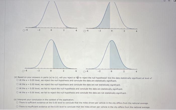Solved De averope annual milies driven per vehicie in the | Chegg.com