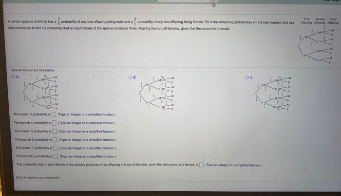 A certain species of animal has a probability of any | Chegg.com