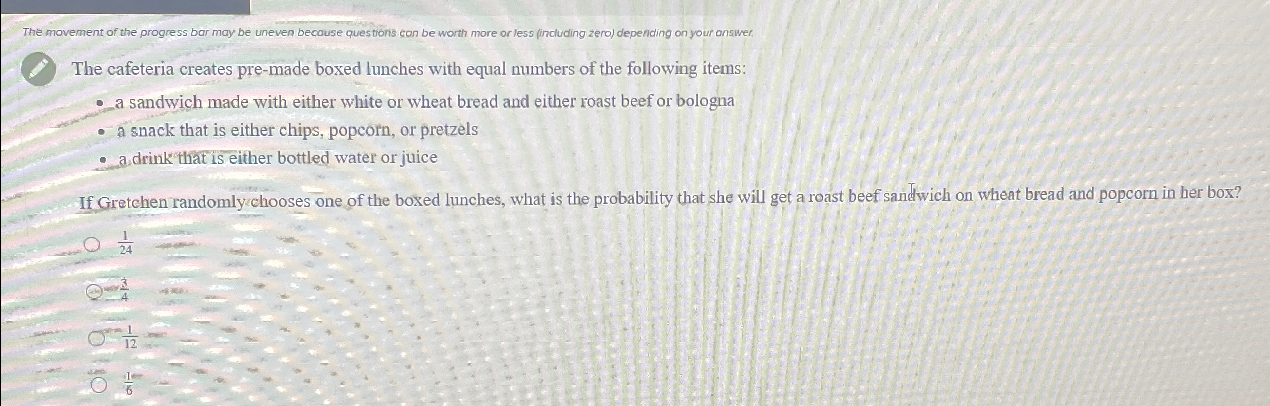 Solved The movement of the progress bar may be uneven | Chegg.com