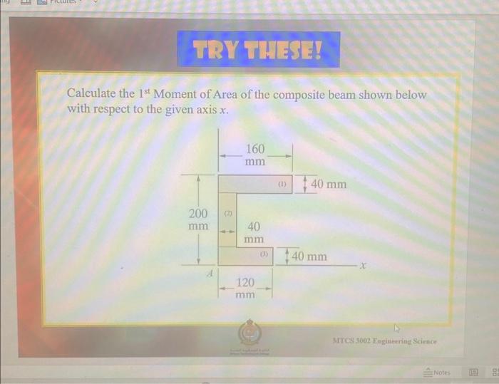 Solved Calculate the 1st Moment of Area of the composite | Chegg.com