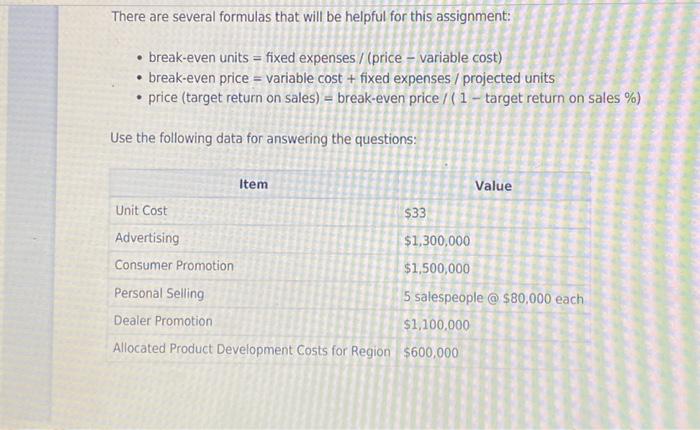 Solved How many units would need to be sold to break even at | Chegg.com