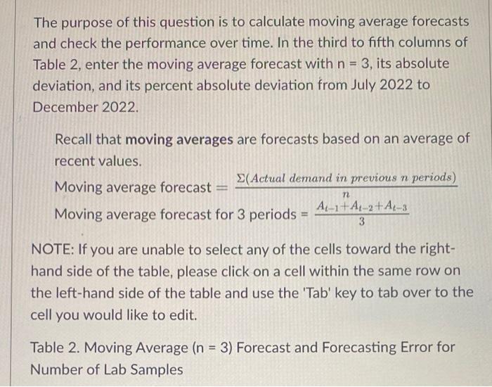 Solved The purpose of this question is to calculate moving | Chegg.com