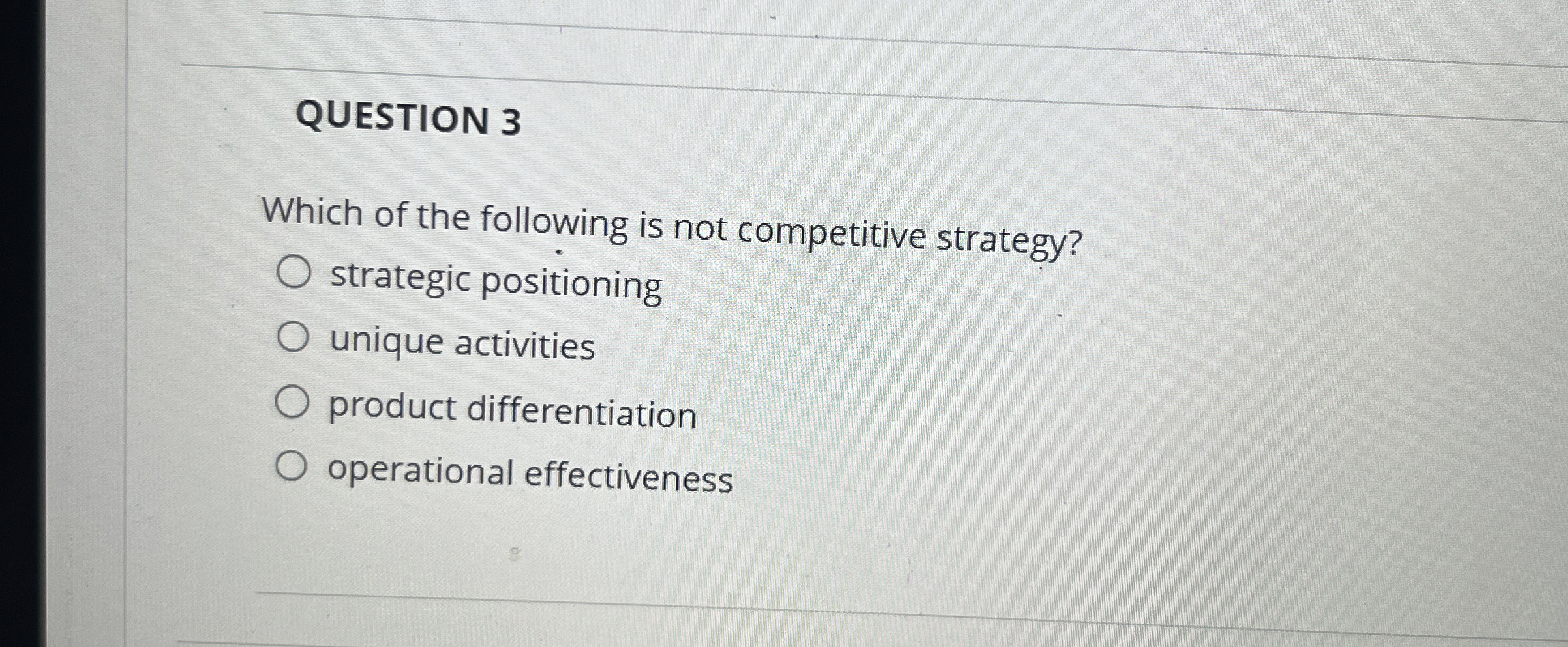 Solved QUESTION 3Which of the following is not competitive | Chegg.com