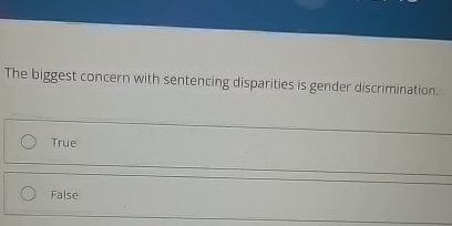 Solved The biggest concern with sentencing disparities is | Chegg.com