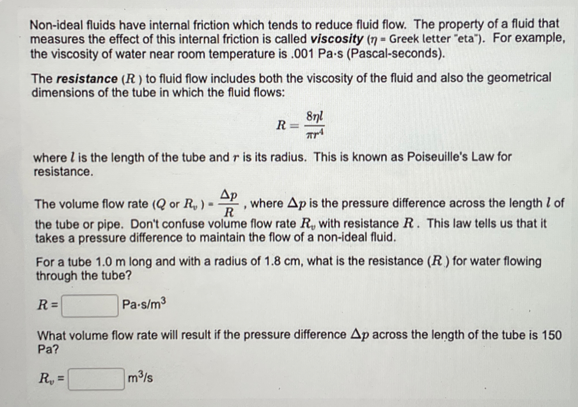 Solved Non-ideal fluids have internal friction which tends | Chegg.com