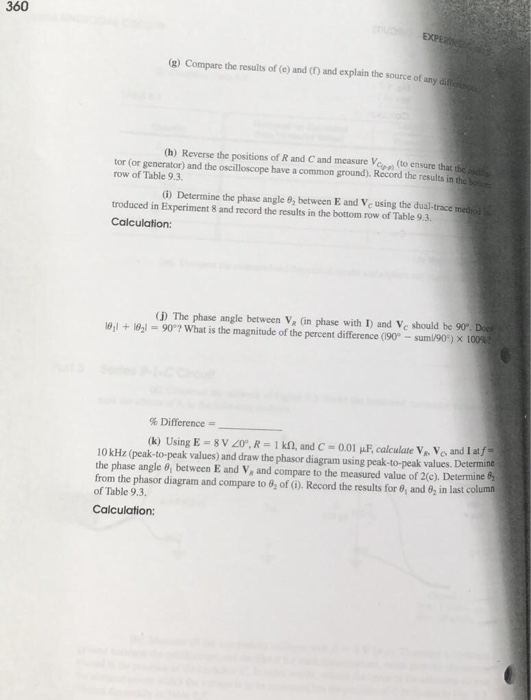 Solved Part 2 Series R-C Circuit (a) Construct the network | Chegg.com