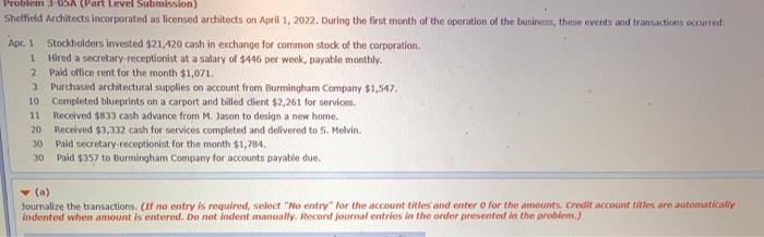 Solved Problem 3-OSA (Part Level Submission) Sheffield | Chegg.com