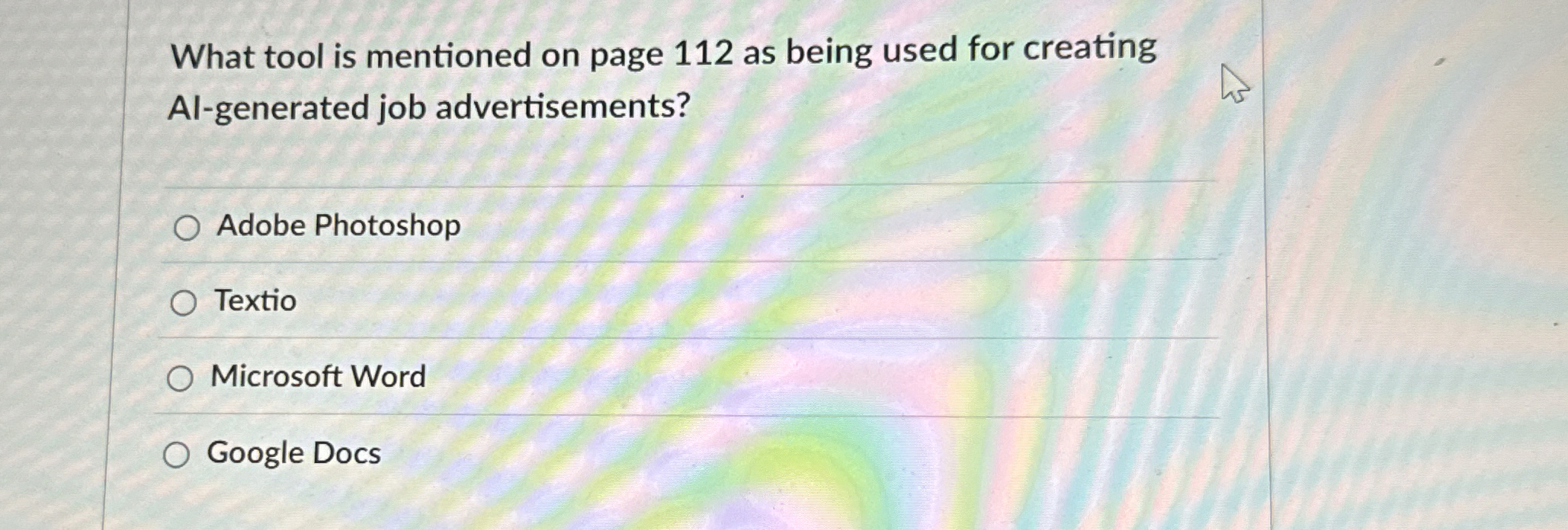 Solved What tool is being used for creatingAl-generated job | Chegg.com