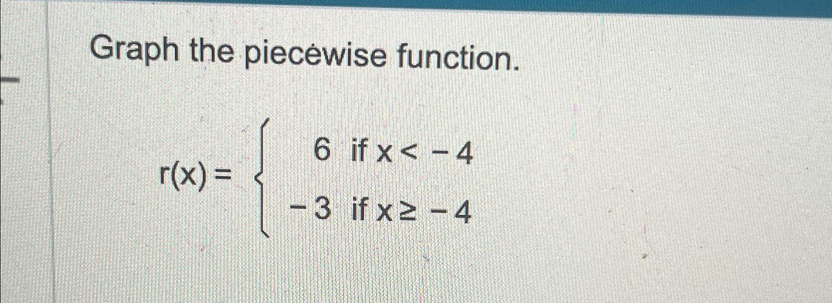 Solved Graph the piecewise | Chegg.com