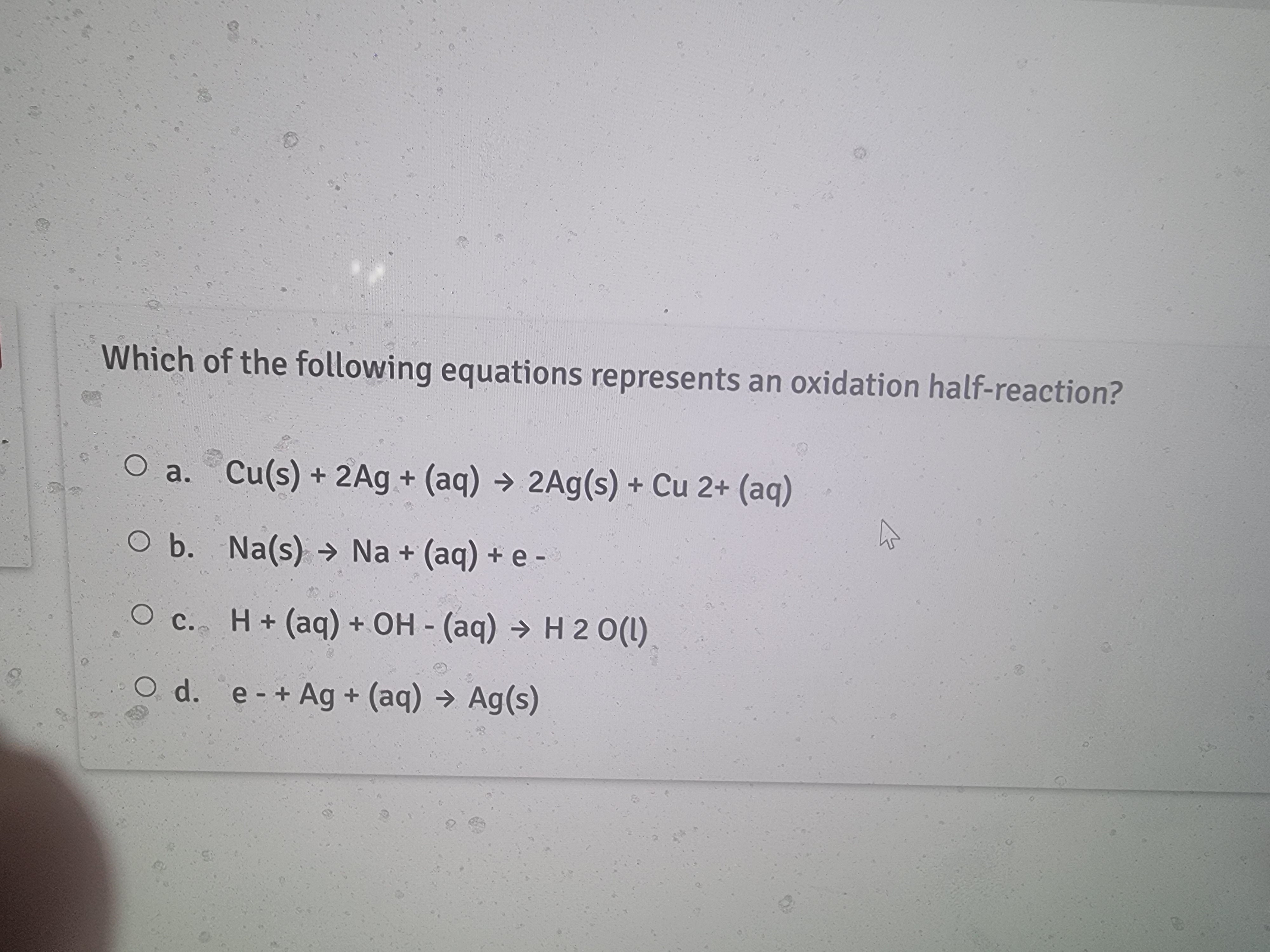 Solved Which of ﻿the following equations represents an | Chegg.com