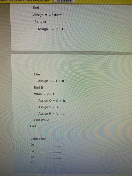 Solved Loop Logic The following logic needs to be traced | Chegg.com