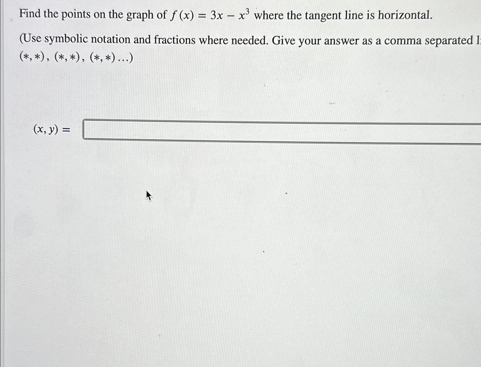 Solved Find the points on the graph of f(x)=3x-x3 ﻿where the | Chegg.com