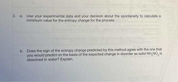 Solved PART B.PART A.a. Use your experimental data and your | Chegg.com