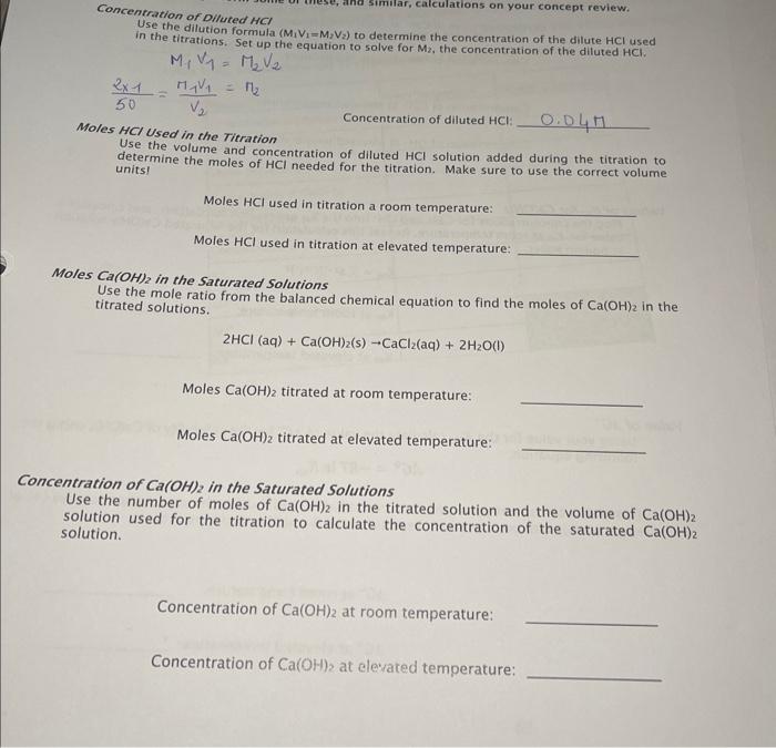 Solved Part 1: Preparation of dilute hydrochloric acid 1. | Chegg.com