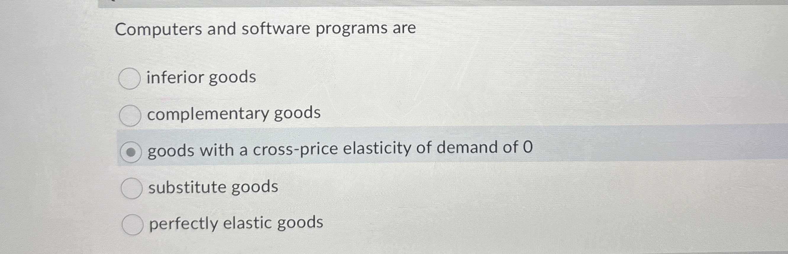 Solved The value of cross-price elasticity of demand between | Chegg.com