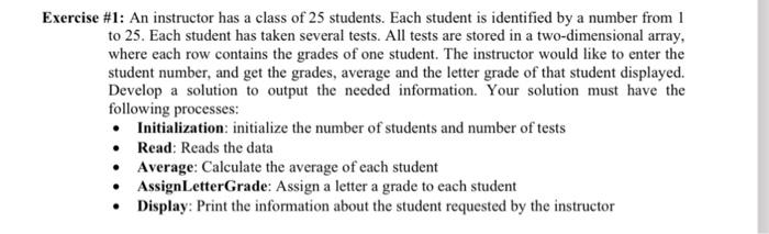 Solved Exercise \#1: An instructor has a class of 25 | Chegg.com