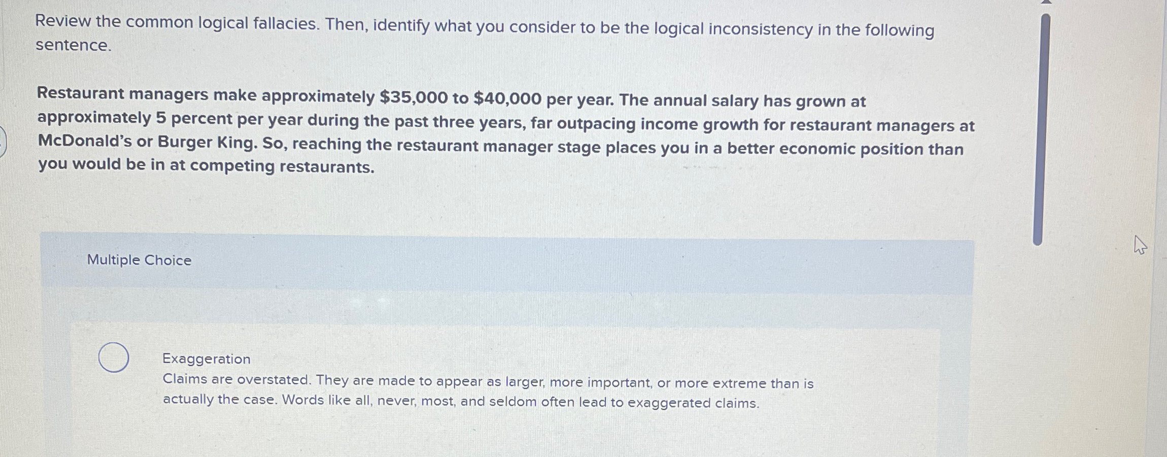 Solved Review the common logical fallacies. Then, identify | Chegg.com