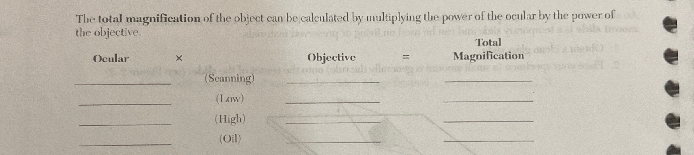 Solved The total magnification of the object can be | Chegg.com
