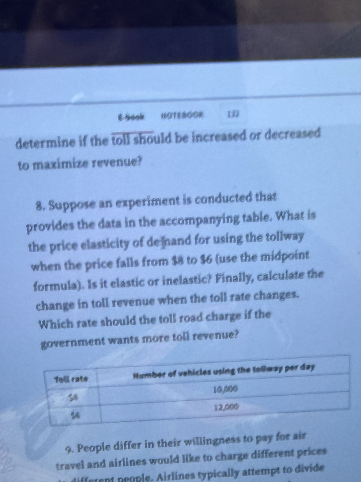 Solved determine if the toll should be increased or | Chegg.com