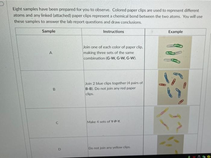 Solved Eight samples have been prepared for you to observe. | Chegg.com