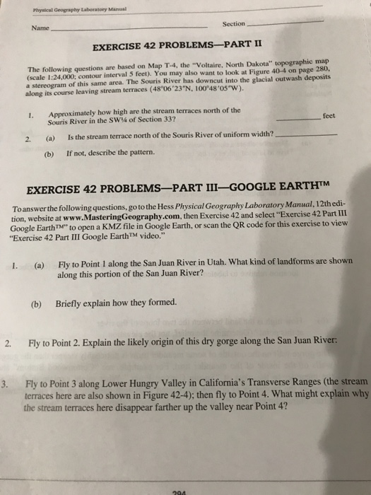 EXERCISE 42: Stream Rejuvenation Name Section. | Chegg.com