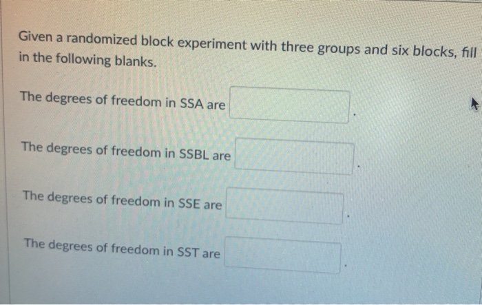Solved Given A Randomized Block Experiment With Three Groups 