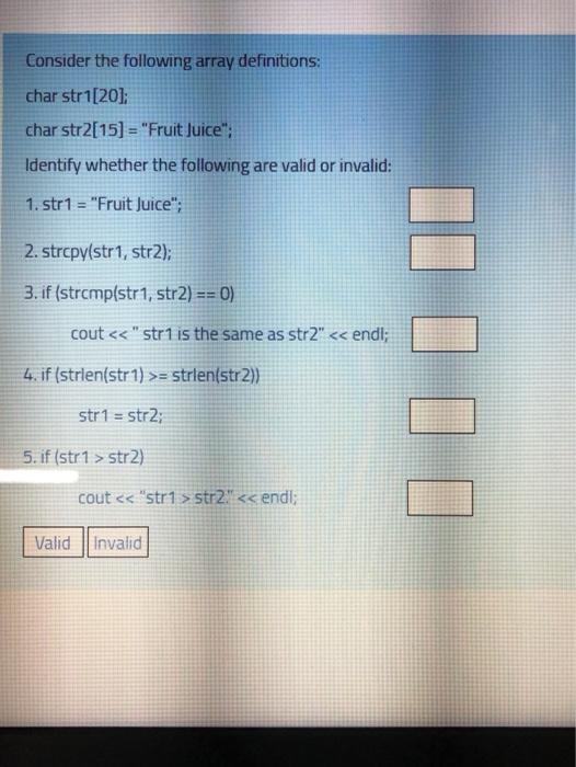 Solved Consider The Following Array Definitions Char