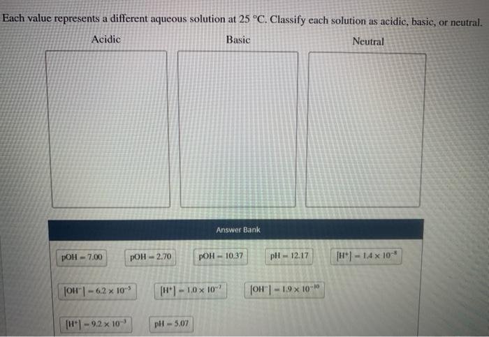 Solved Each value represents a different aqueous solution at | Chegg.com
