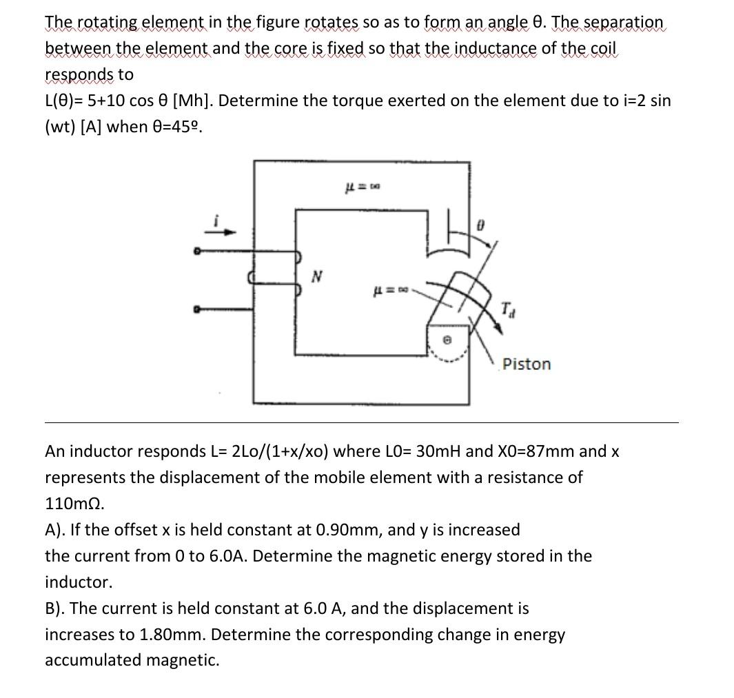Solved The rotating element in the figure rotates so as to | Chegg.com