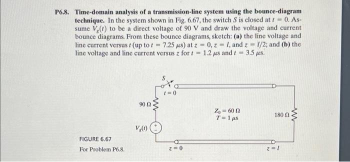 Solved P6.8. Time-domain analysis of a transmission-line | Chegg.com