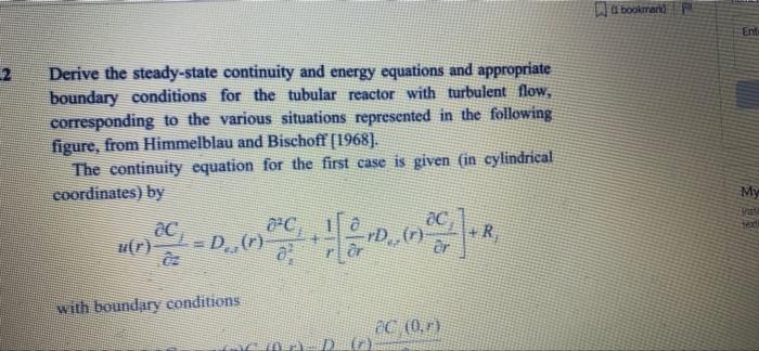 a bookmarks Ent 2 Derive the steady-state continuity | Chegg.com