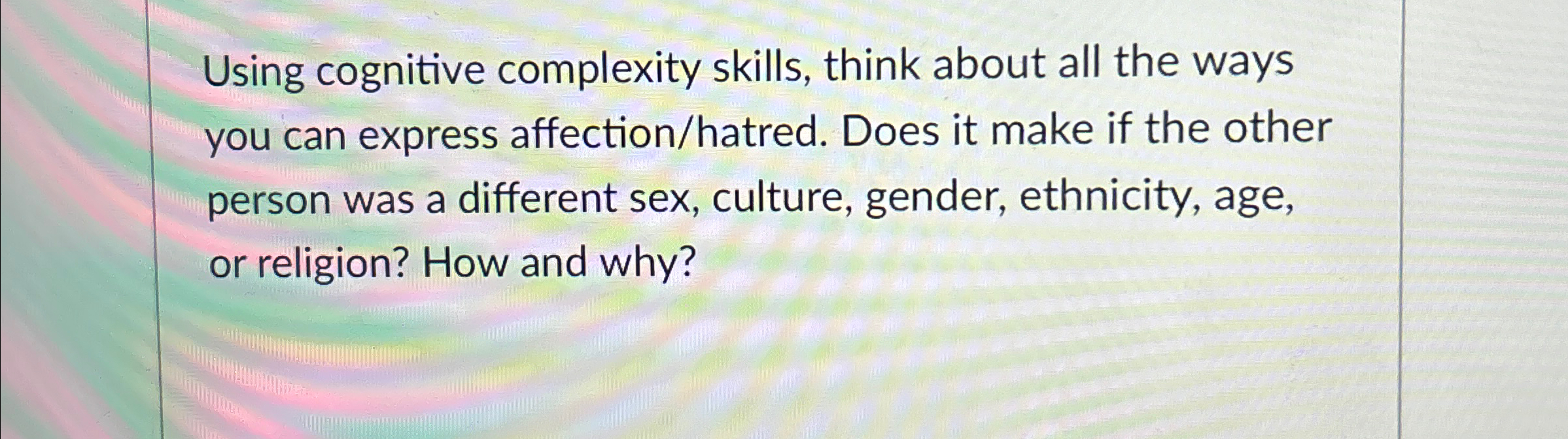 Solved Using cognitive complexity skills, think about all | Chegg.com