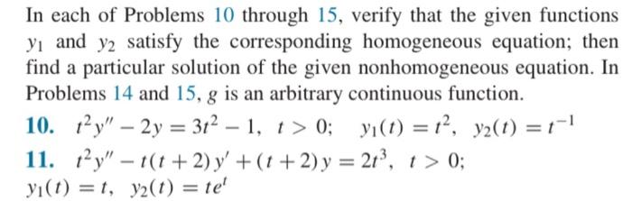 Solved In each of Problems 10 through 15 , verify that the | Chegg.com