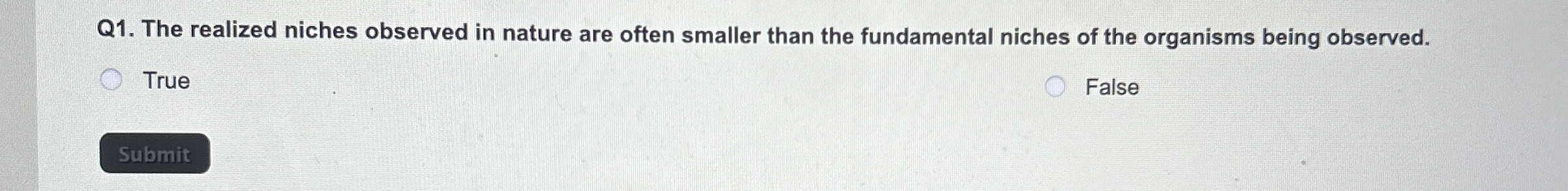 Solved Q1. ﻿The realized niches observed in nature are often | Chegg.com